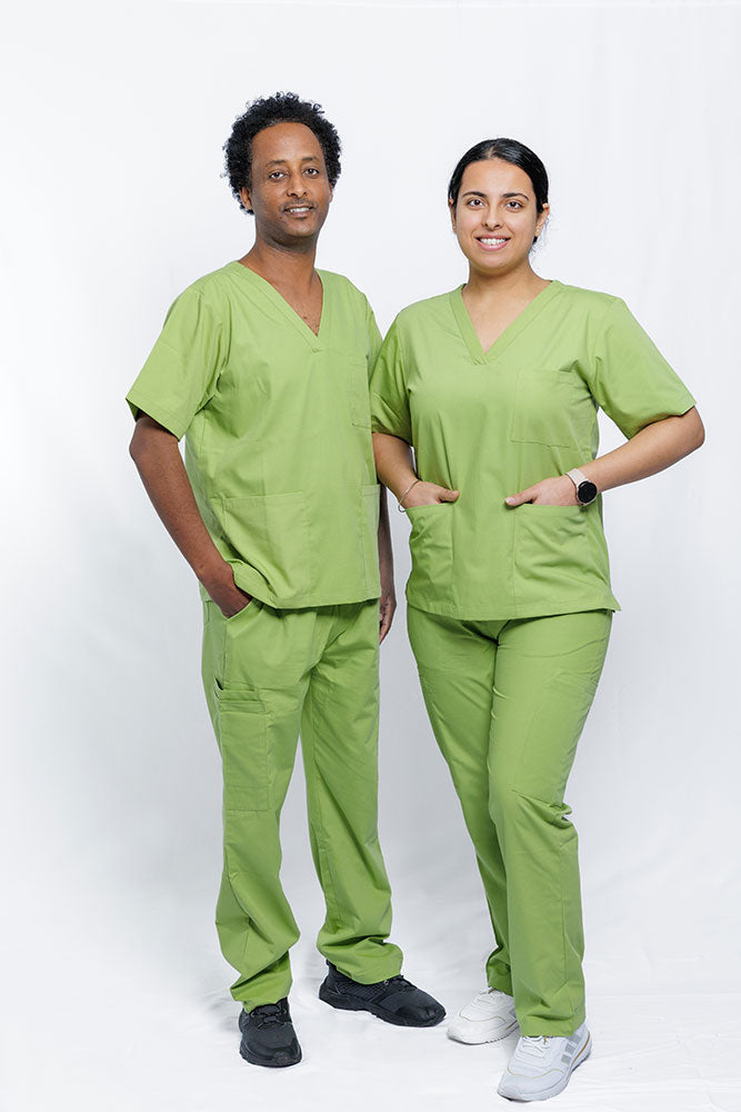 Matcha Green Scrub Set | Unisex Soft Medical Uniform – Mimosa